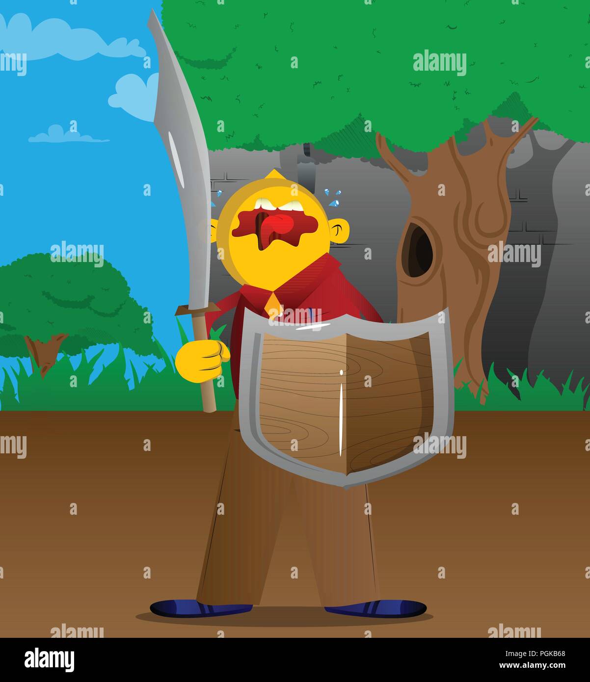 Man holding sword clipart hi-res stock photography and images - Alamy