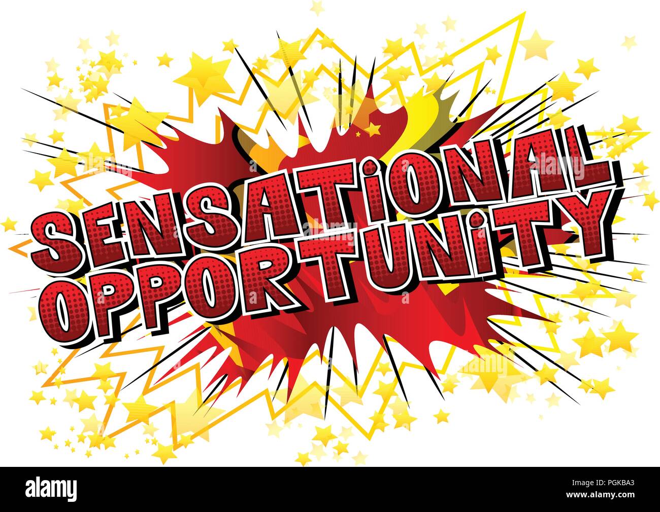 Sensational Opportunity - Comic book style word on abstract background ...