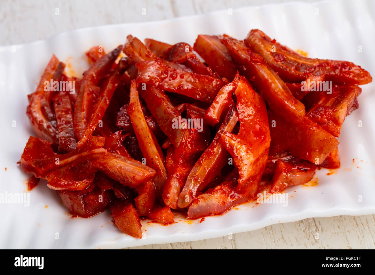 Tasty spicy pork ears snack Stock Photo - Alamy