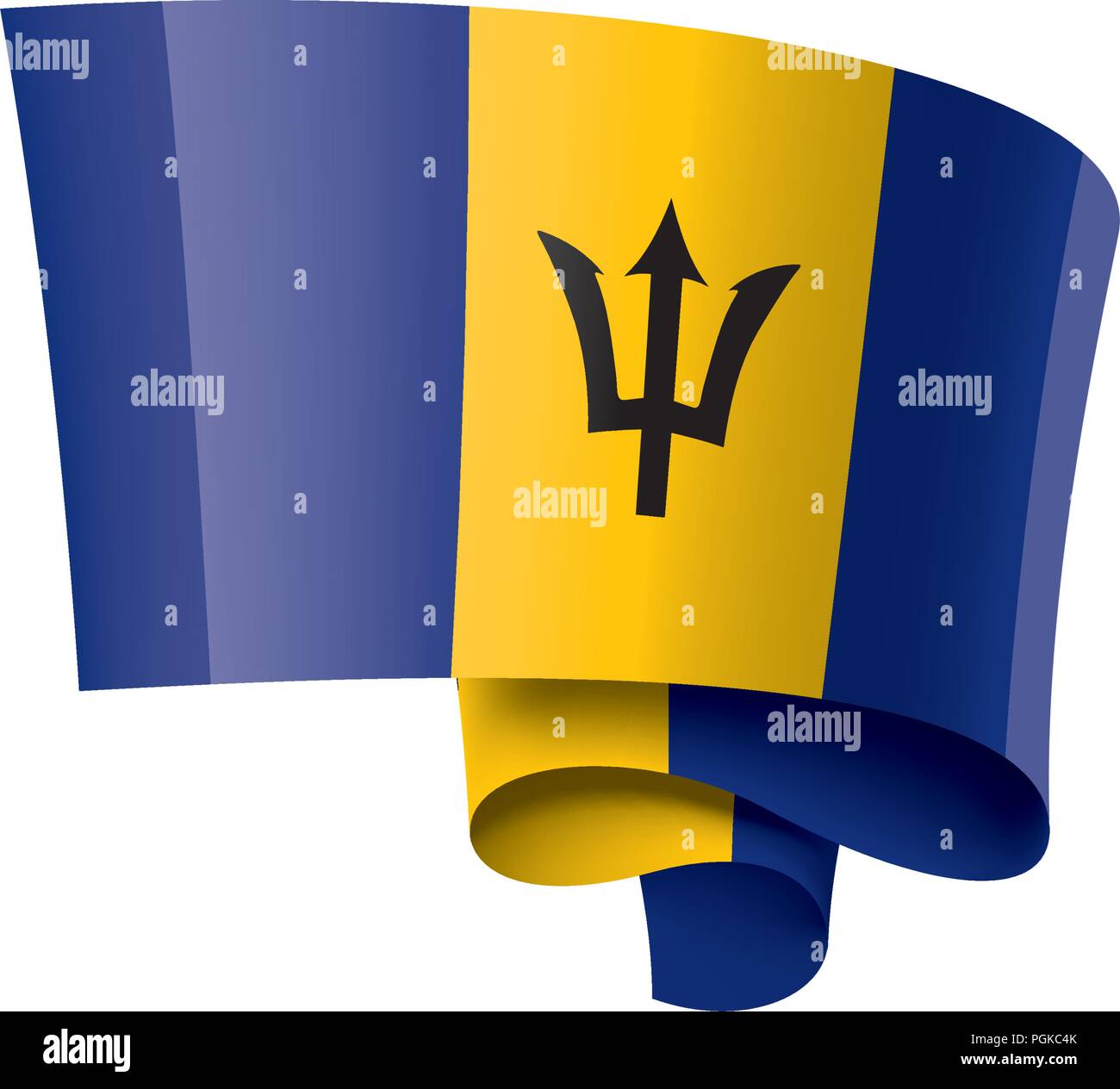 Barbados flag, vector illustration on a white background Stock Vector ...