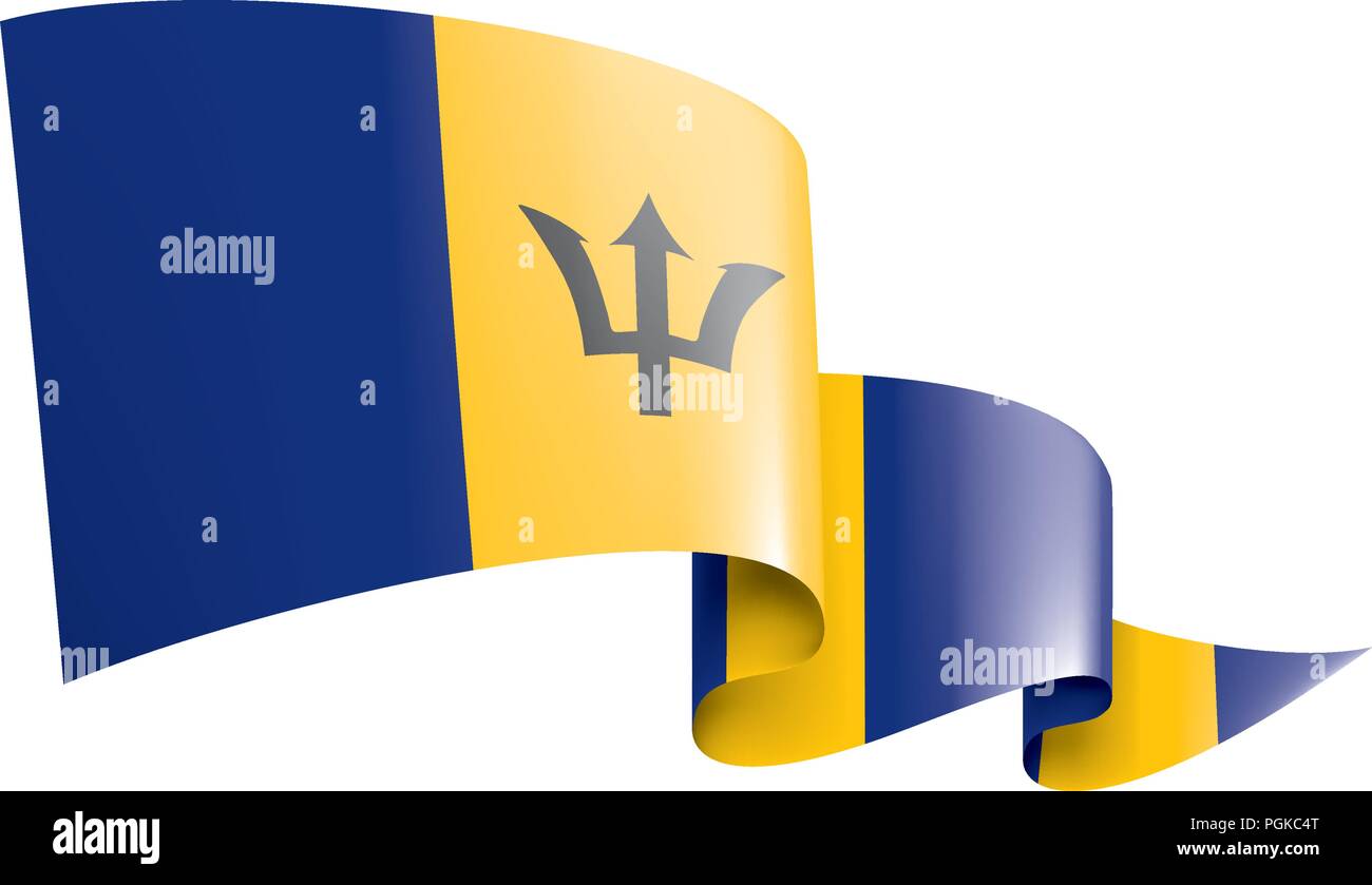 Barbados flag, vector illustration on a white background Stock Vector ...