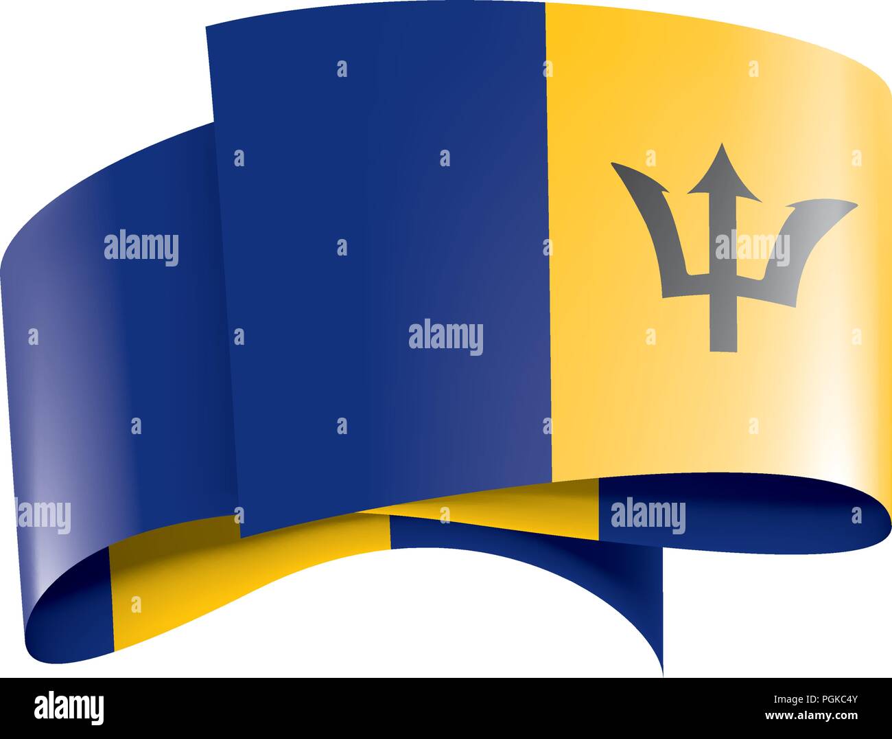 Barbados flag, vector illustration on a white background Stock Vector ...