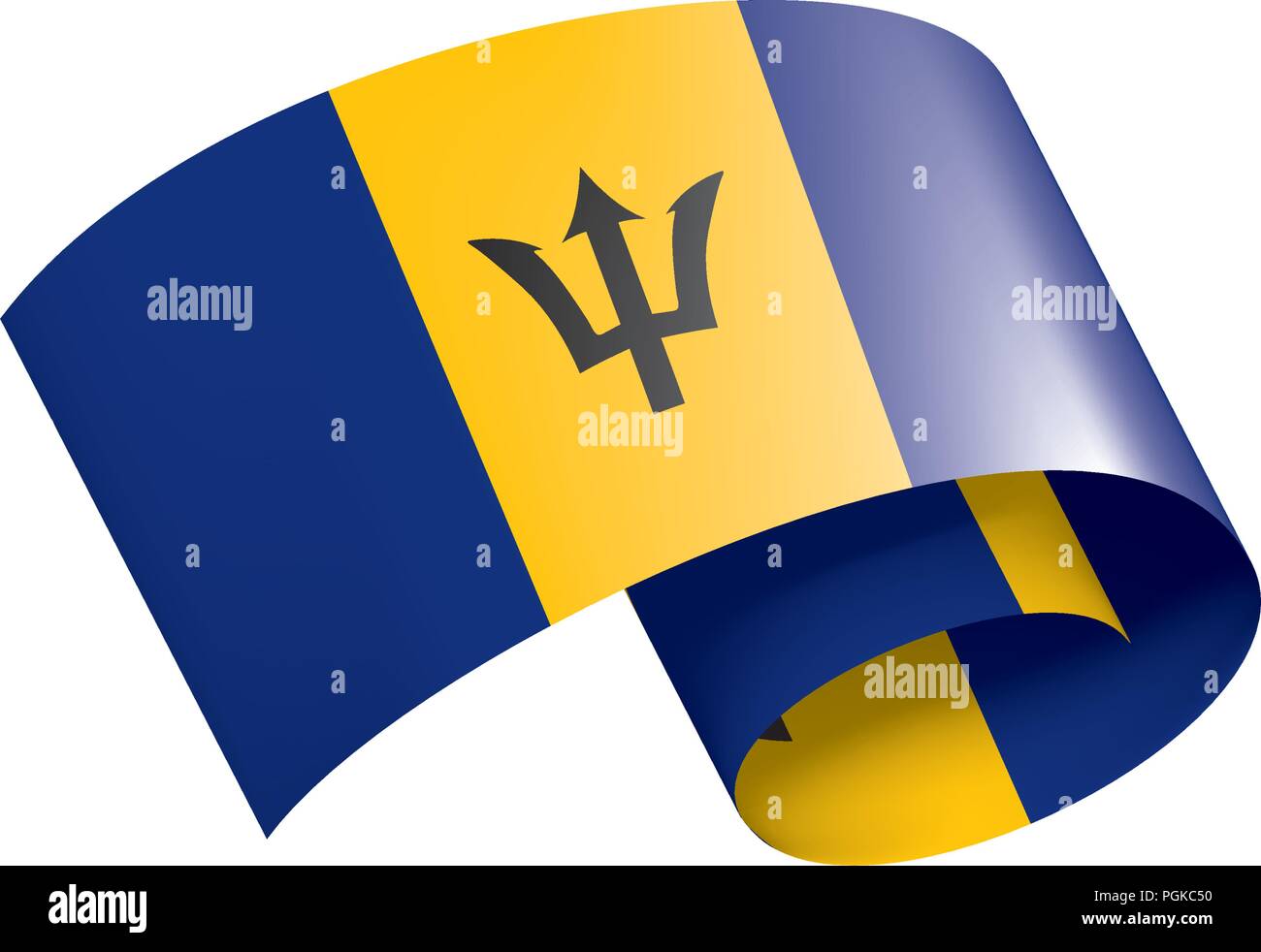 Barbados flag, vector illustration on a white background Stock Vector ...