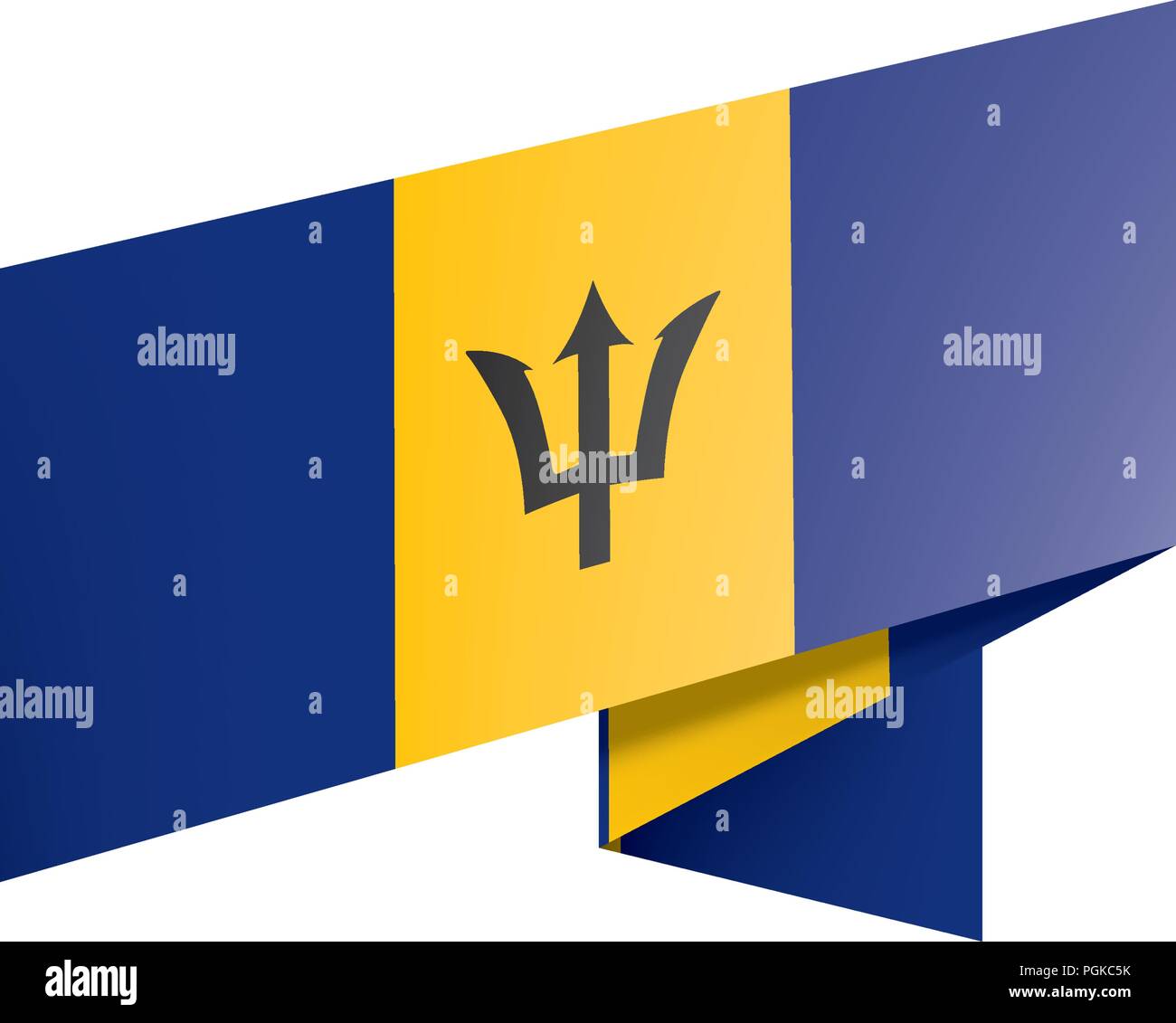 Barbados flag, vector illustration on a white background Stock Vector ...