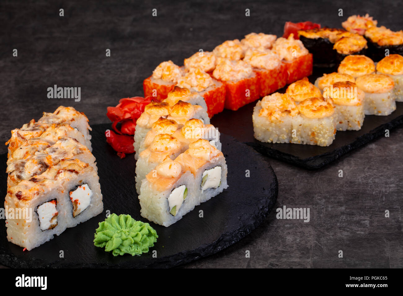 Japanese sushi set with various ingredient Stock Photo - Alamy