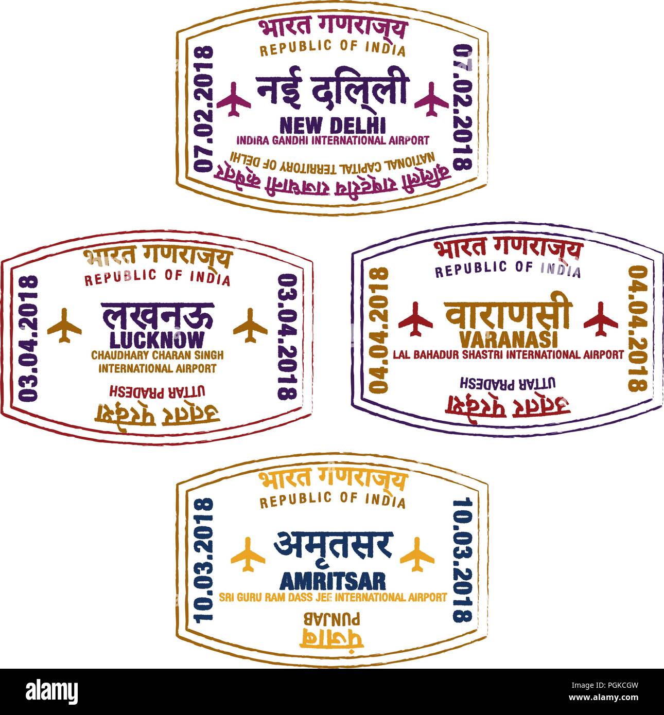 India immigration stamp hi-res stock photography and images - Alamy