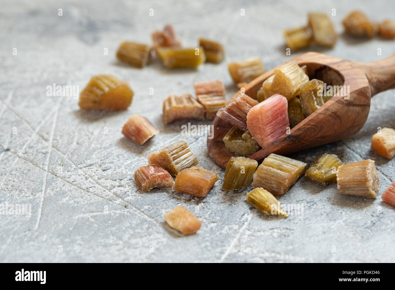 Dried rhubarb candied fruits Stock Photo - Alamy