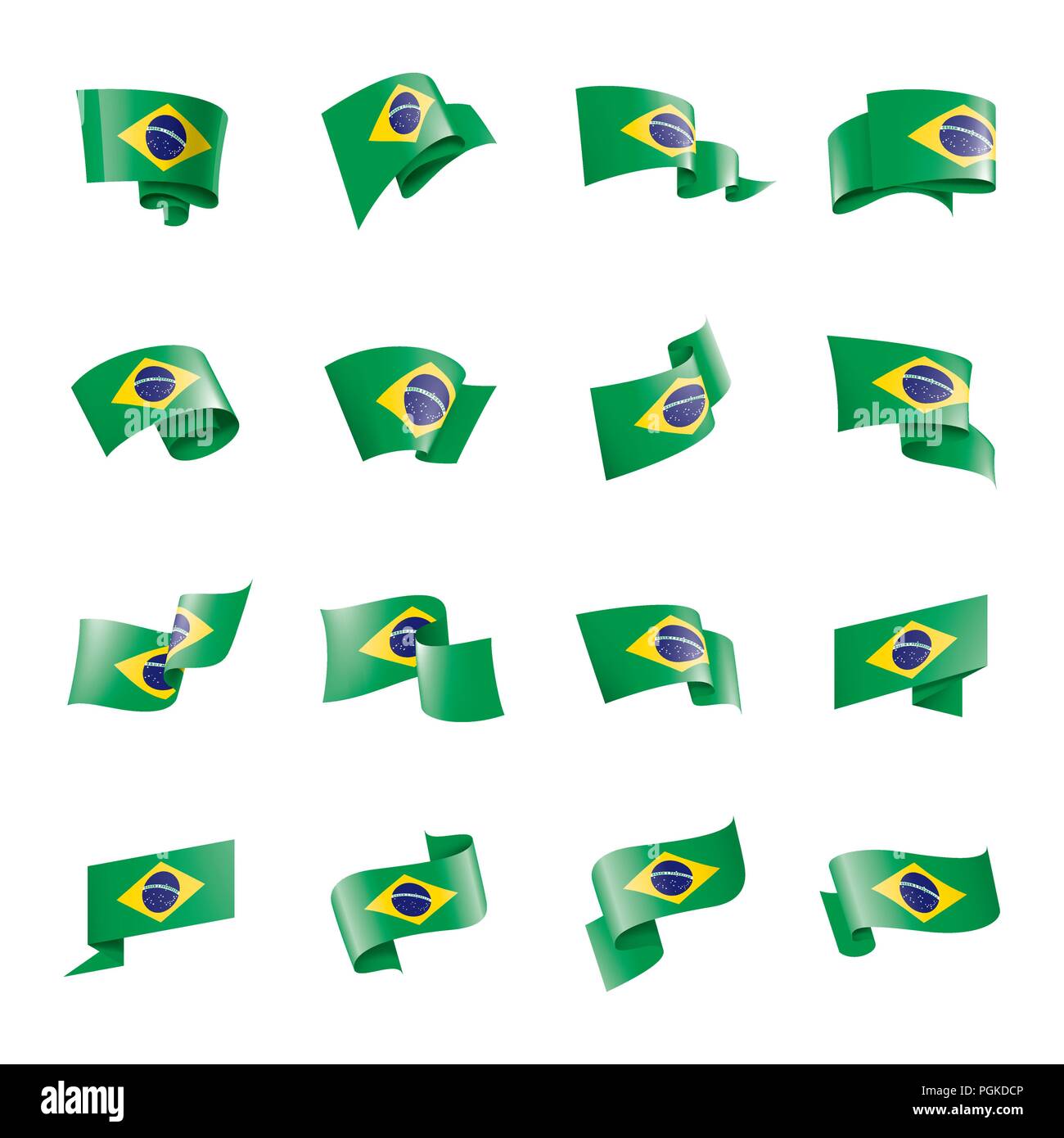 Brazil flag, vector illustration on a white background Stock Vector ...
