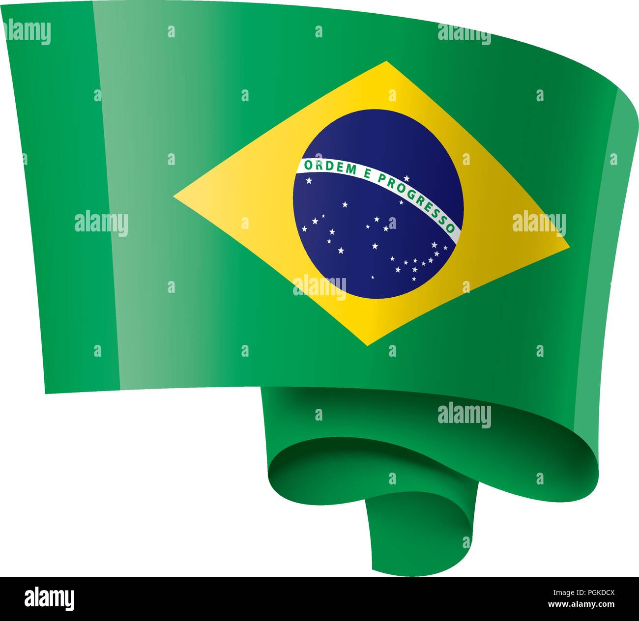 Brazil flag, vector illustration on a white background Stock Vector ...
