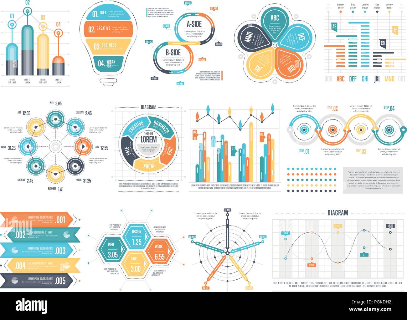 Arrangement of vector infographic templates Stock Vector Image & Art ...