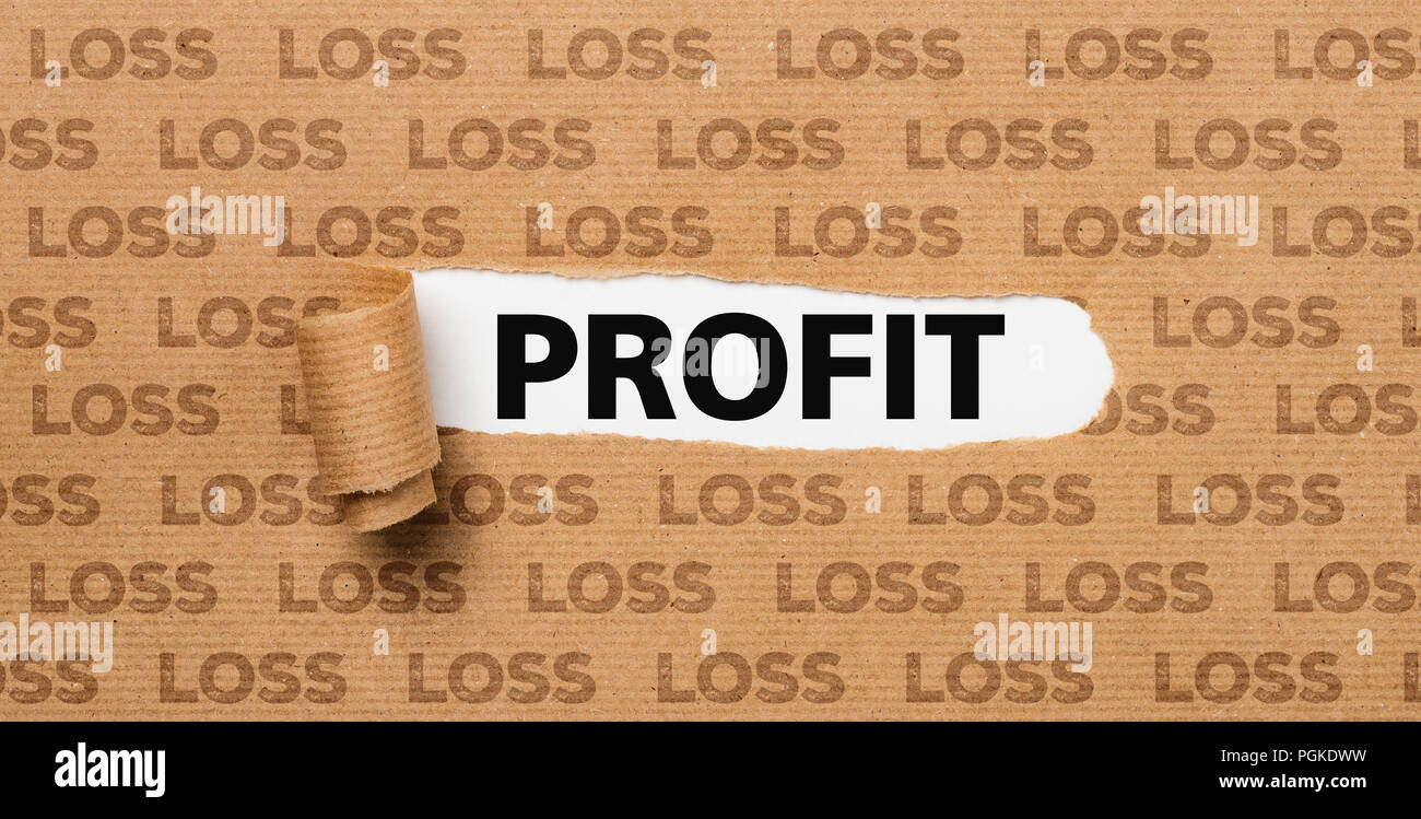 Torn Paper - Profit or Loss Stock Photo - Alamy
