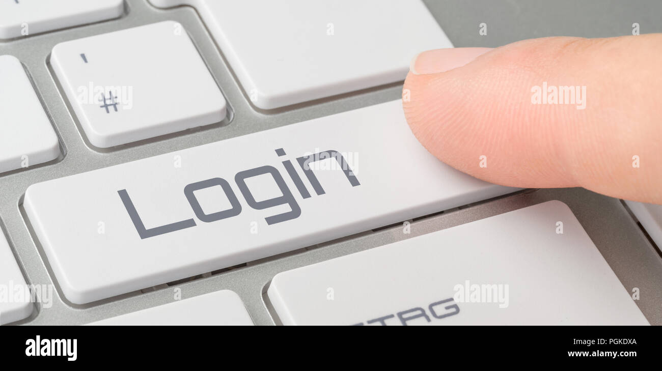 A keyboard with a labeled button - Login Stock Photo - Alamy
