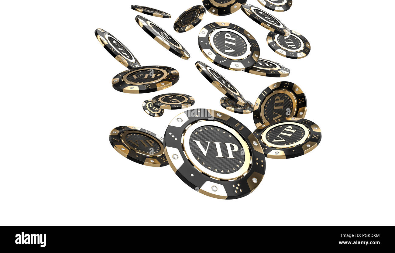 3d rendering image of golden and carbon vip chip with diamond Stock ...