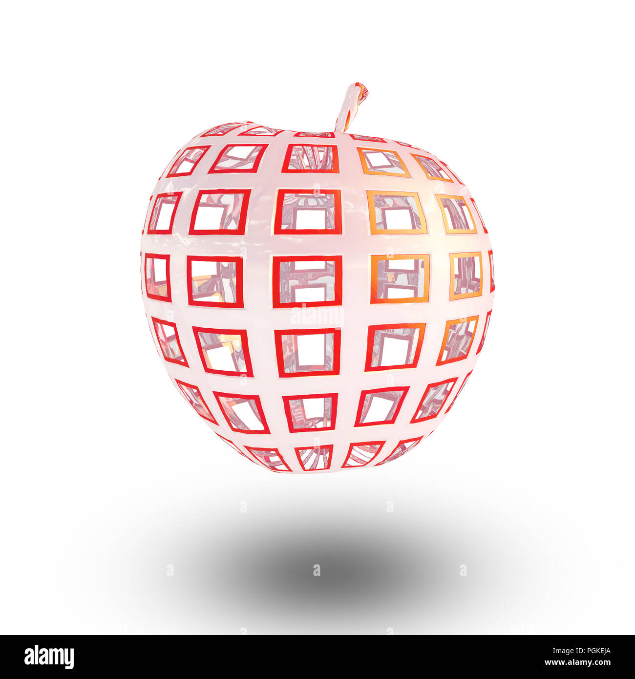 3D rendered Apple. White background Stock Photo - Alamy