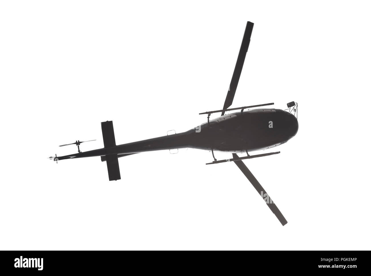 helicopter isolated on white. view from below Stock Photo - Alamy