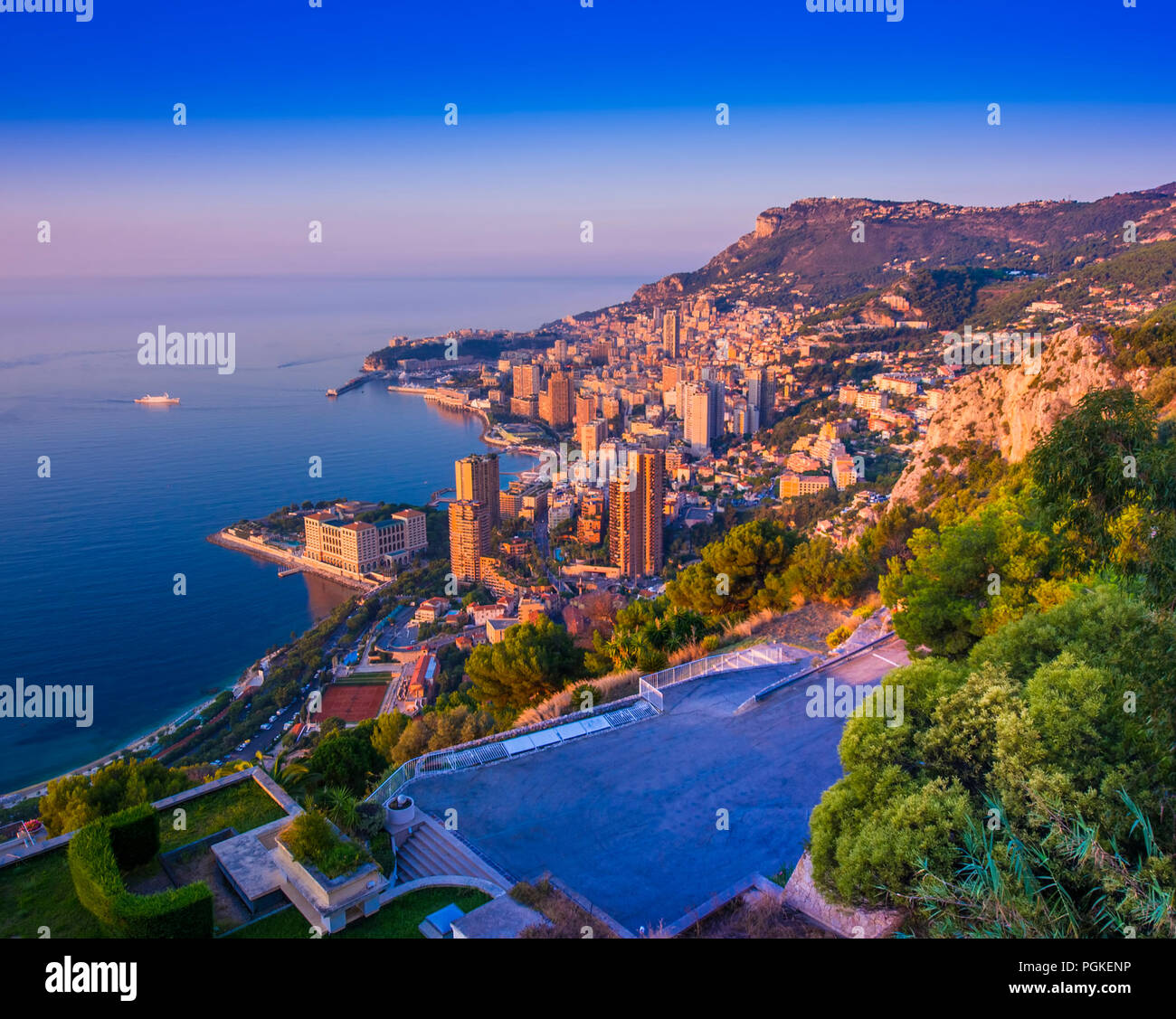 sunset or sunrise in Monte Carlo city, Monaco Stock Photo - Alamy