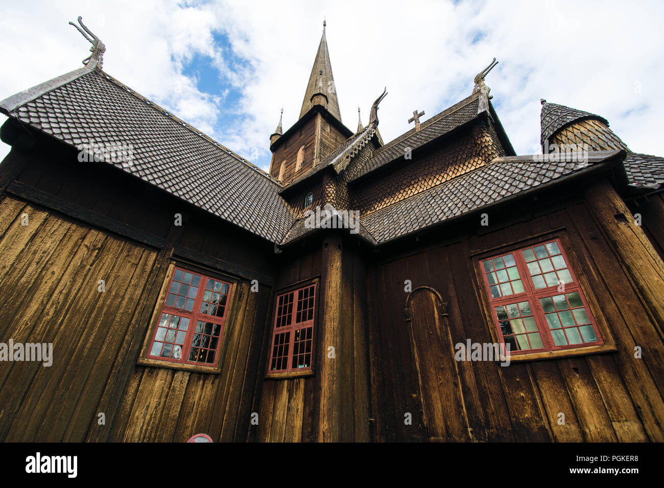 Lillehammer Church Norway cross spire style type God windows wooden ...