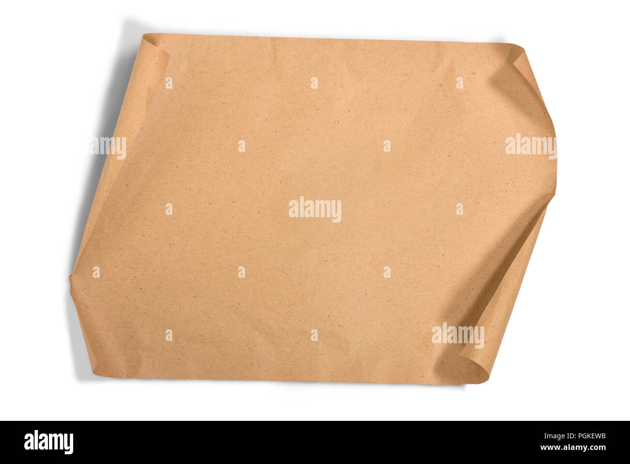 Unroll piece brown paper isolated over white background Stock Photo - Alamy