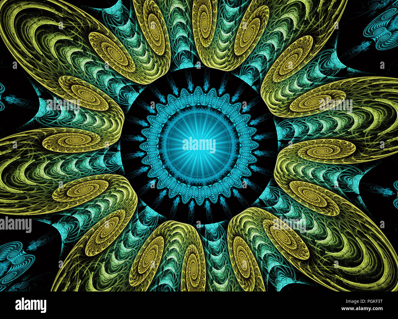 Abstract fractal patterns and shapes. Fractal texture. The colors in ...