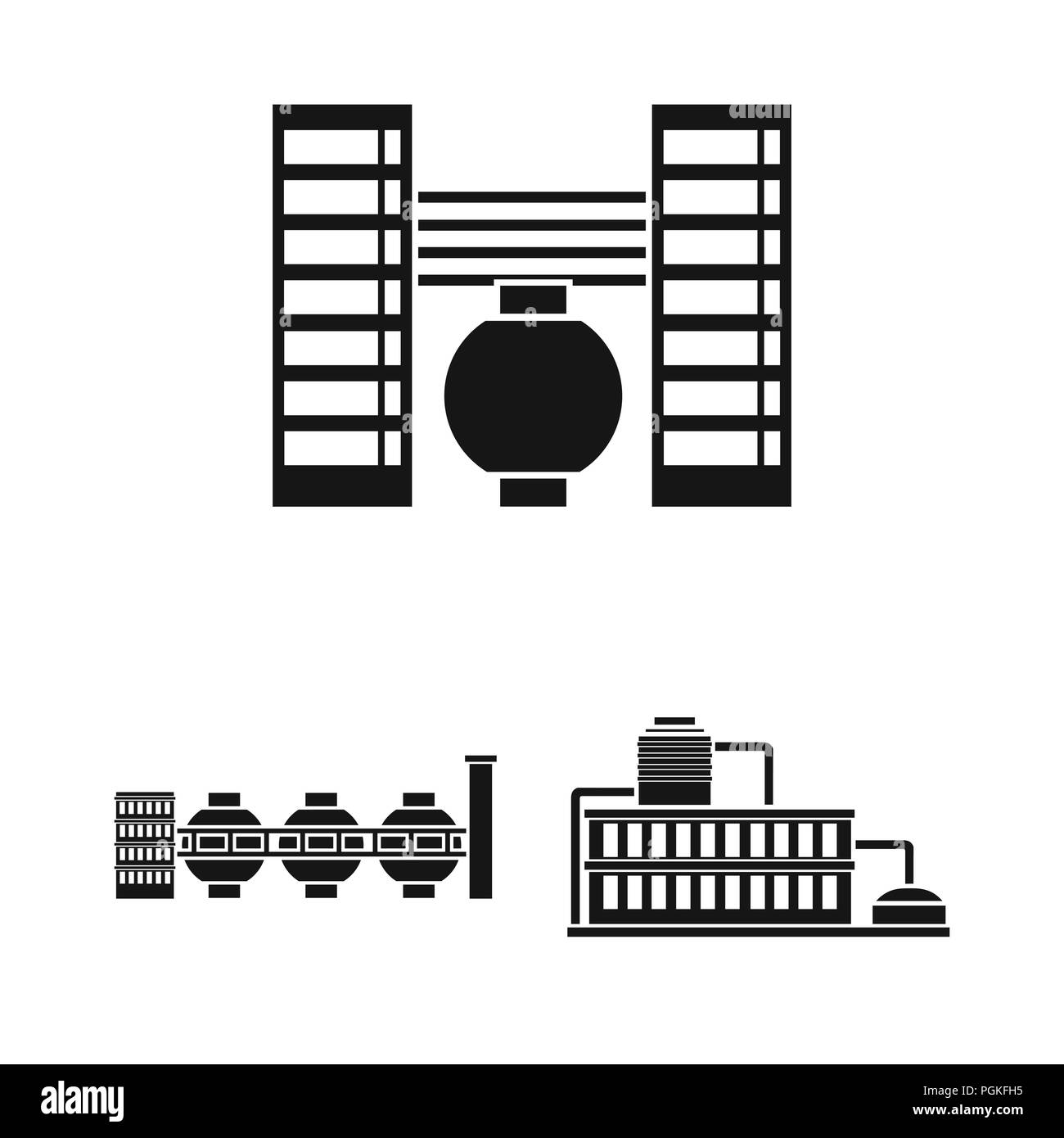 Factory and facilities black icons in set collection for design ...