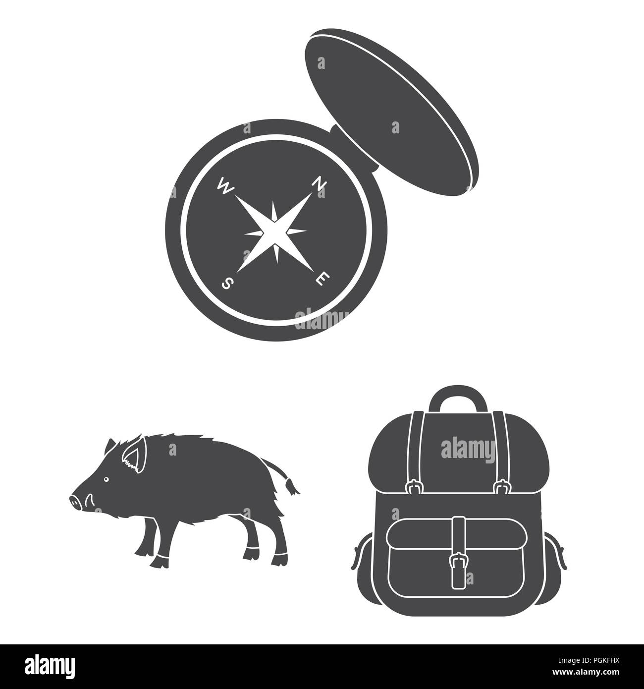 Hunting and trophy black icons in set collection for design. Hunting ...