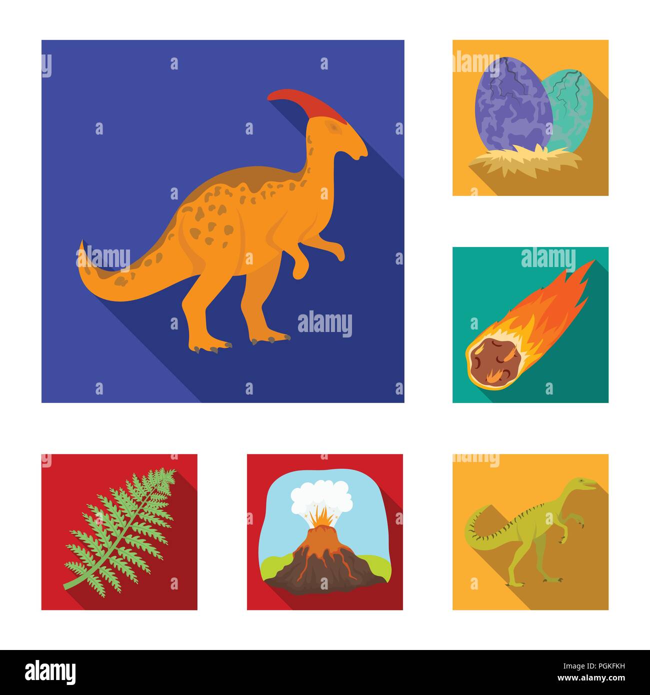 Different dinosaurs flat icons in set collection for design ...