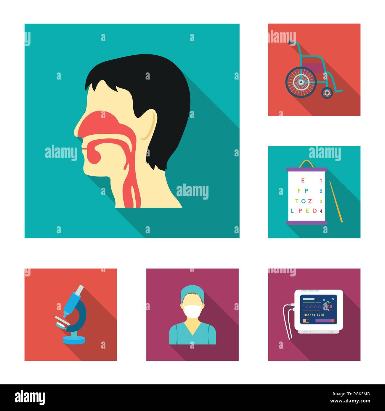 Medicine and treatment flat icons in set collection for design ...