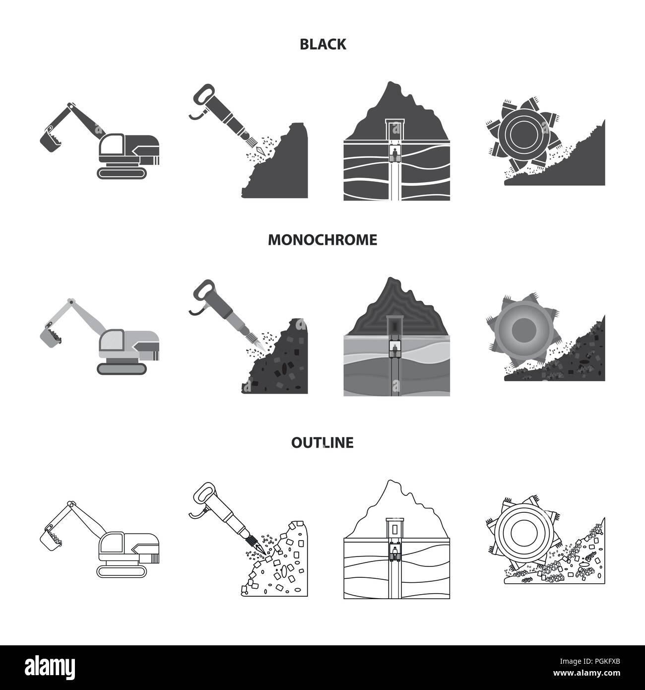 Excavator, tunnel, elevator, coal harvester and other equipment.Mine ...