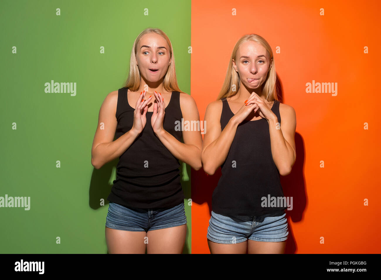 Suspicion. Doubt, mistrust, distrust concept. Doubtful women looking ...