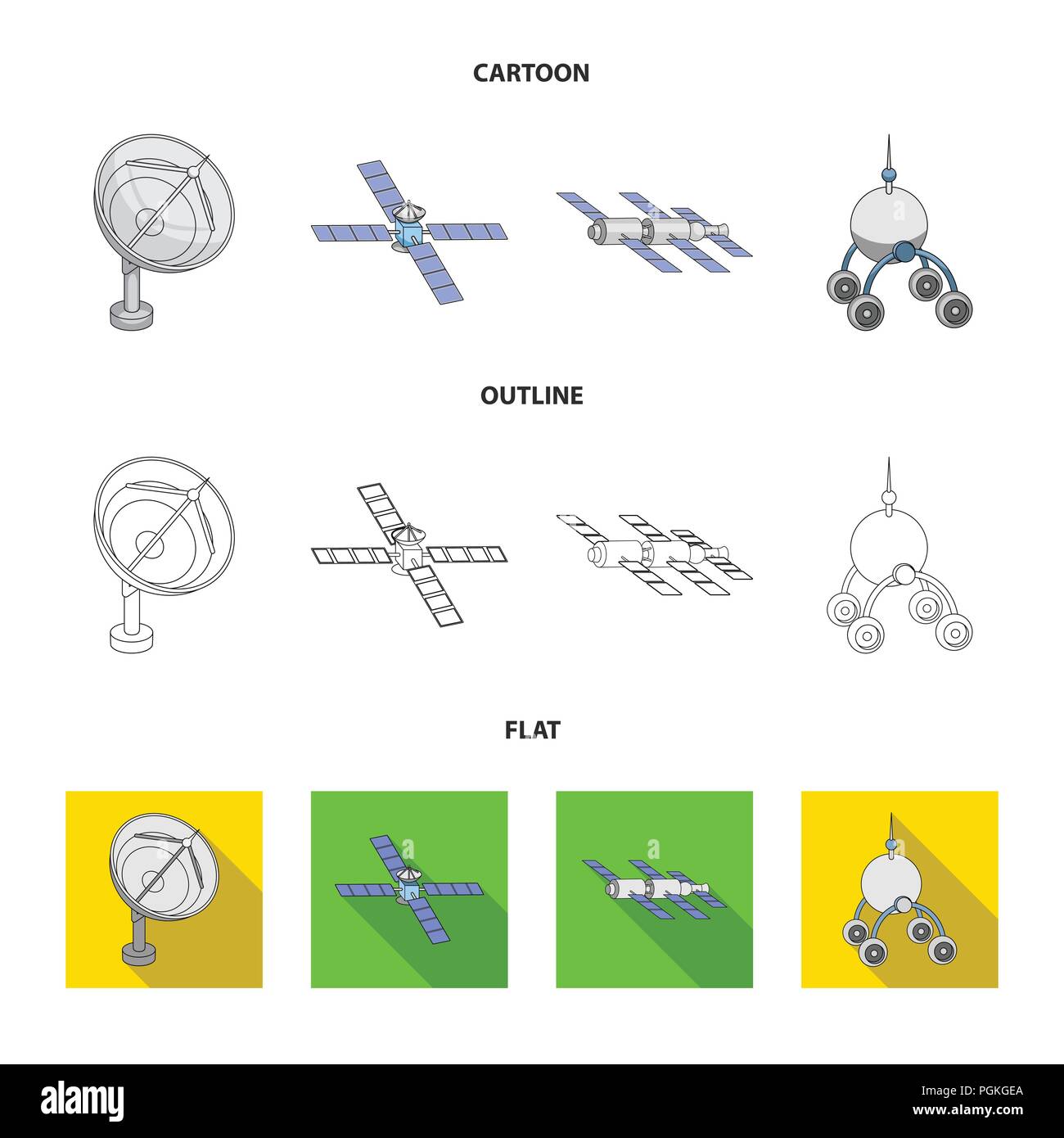 Radio radar, docking in space spacecraft, Lunokhod. Space technology ...