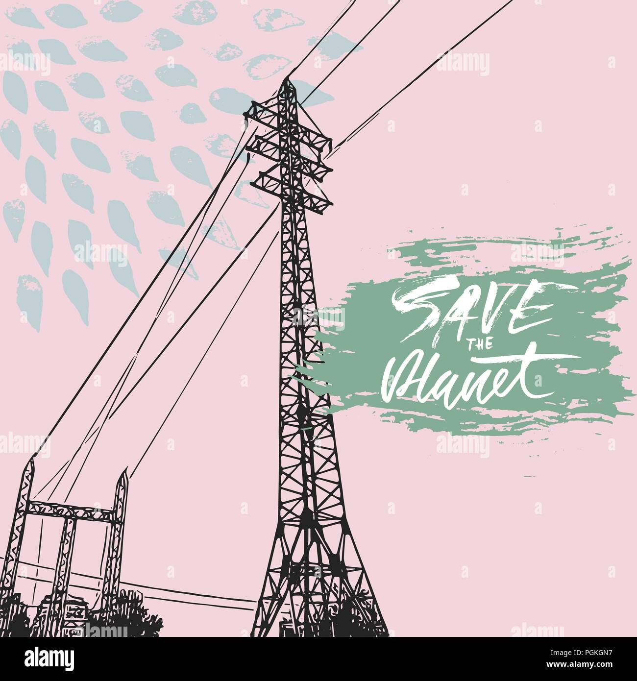 High voltage support Stock Vector Images - Alamy