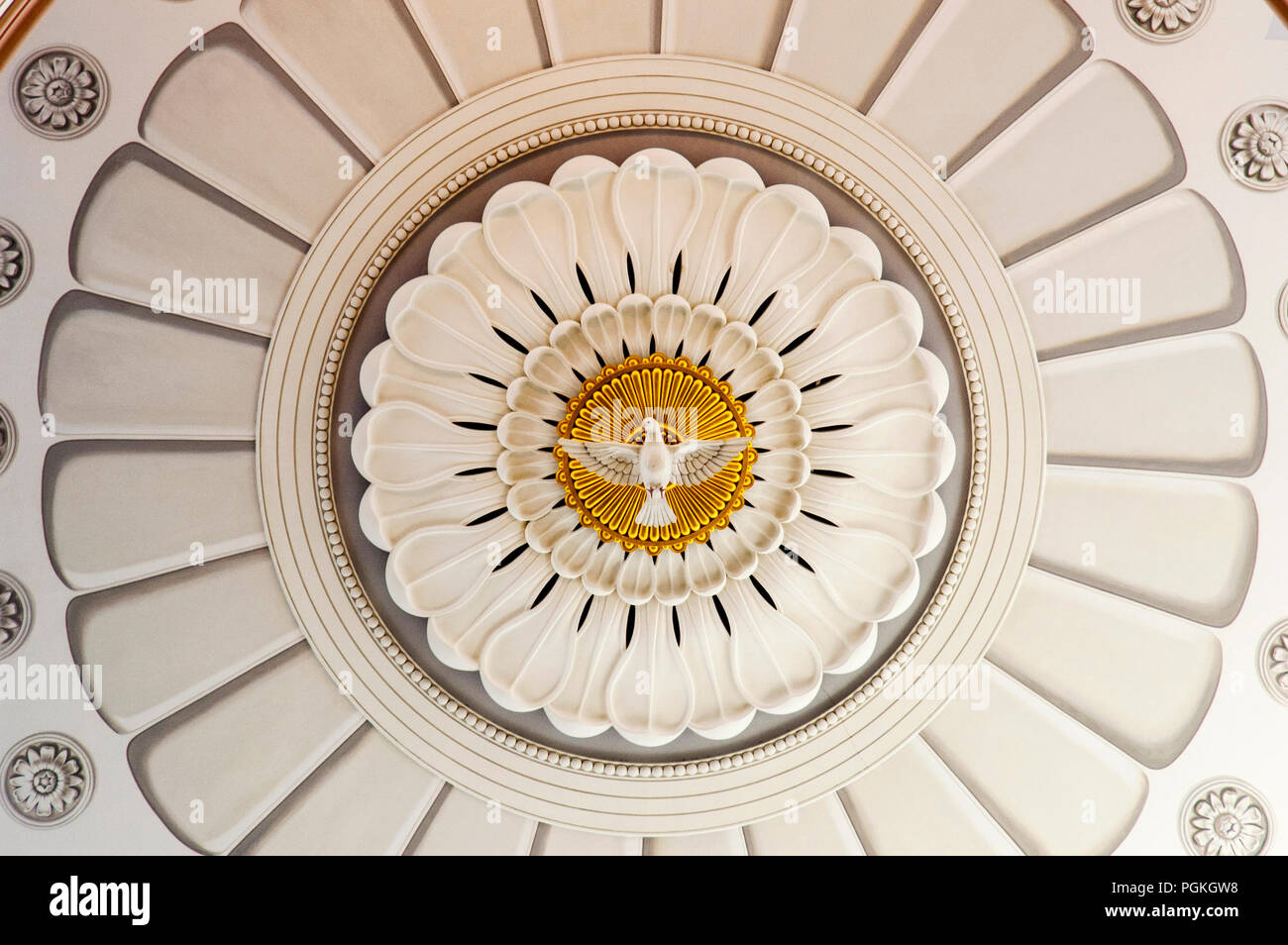 The Baltimore Basilica dome ceiling with a dove in Baltimore City ...