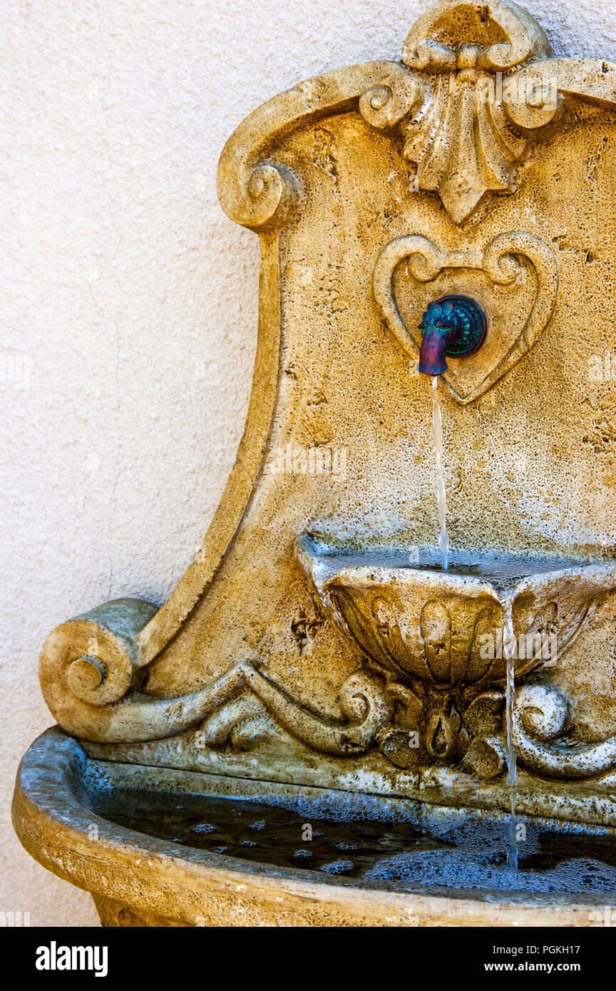 Wall fountain in Little Italy in Baltimore City, Maryland Stock Photo ...