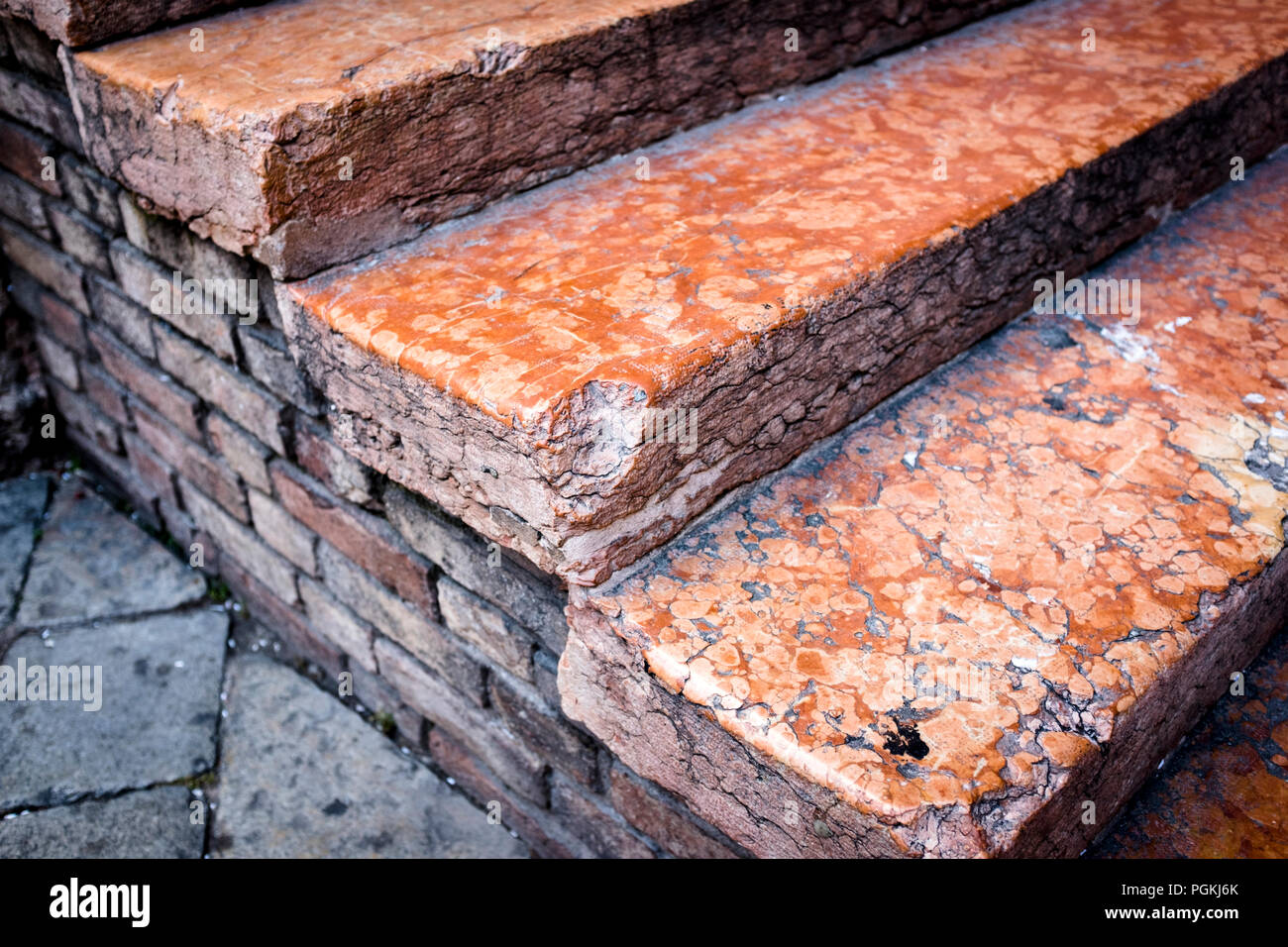 Red marble stairs Stock Photo - Alamy