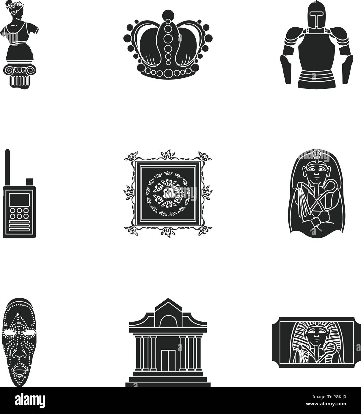 Museum set icons in black style. Big collection of museum vector symbol ...