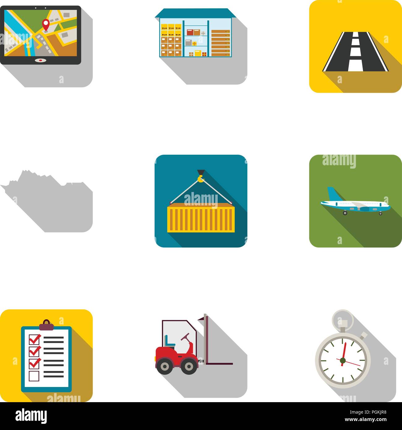 Logistic set icons in flat style. Big collection of logistic vector ...