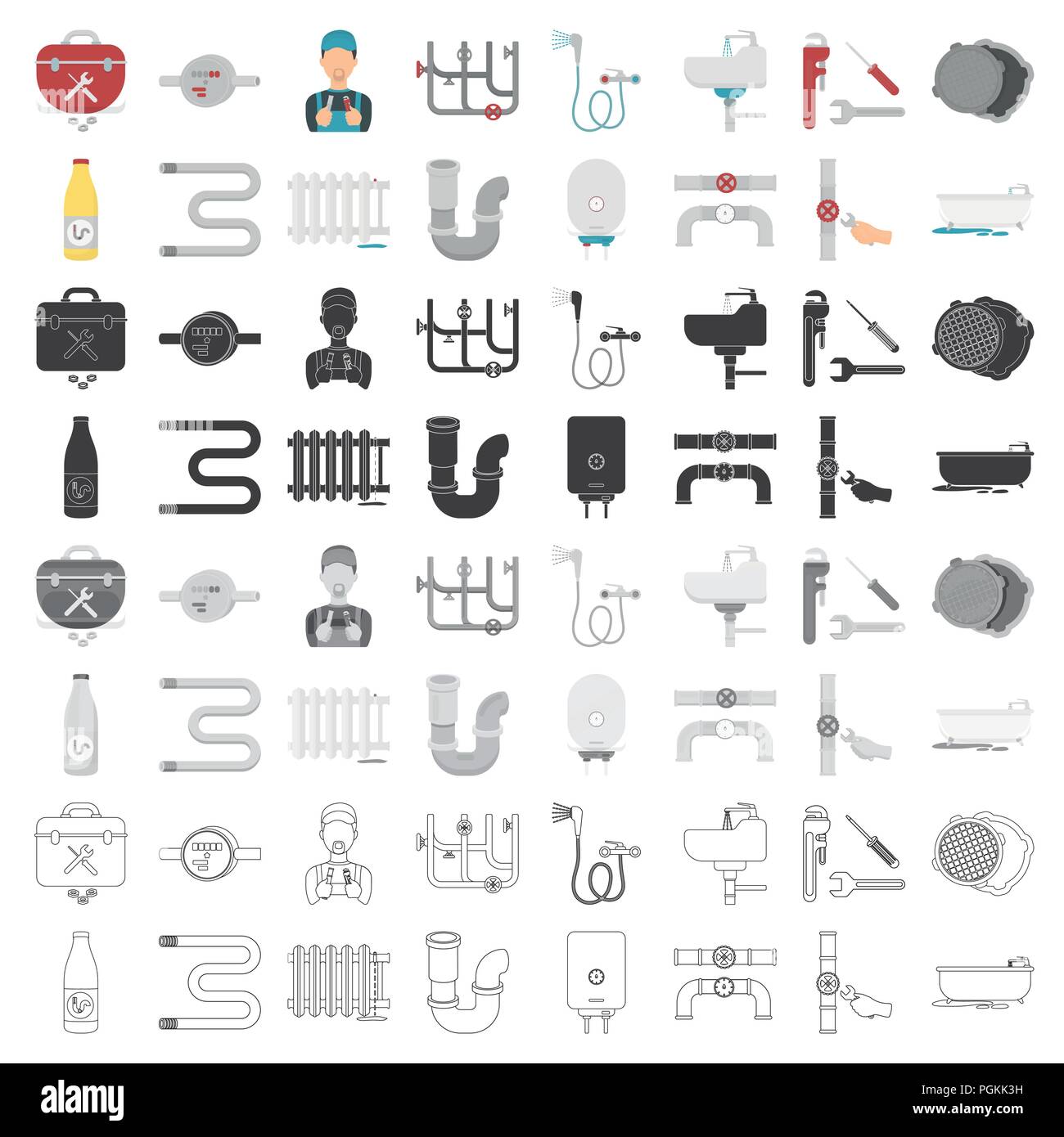 art,bath,bathtub,boiler,cartoon,cleaner,collection,design,drain,gray ...