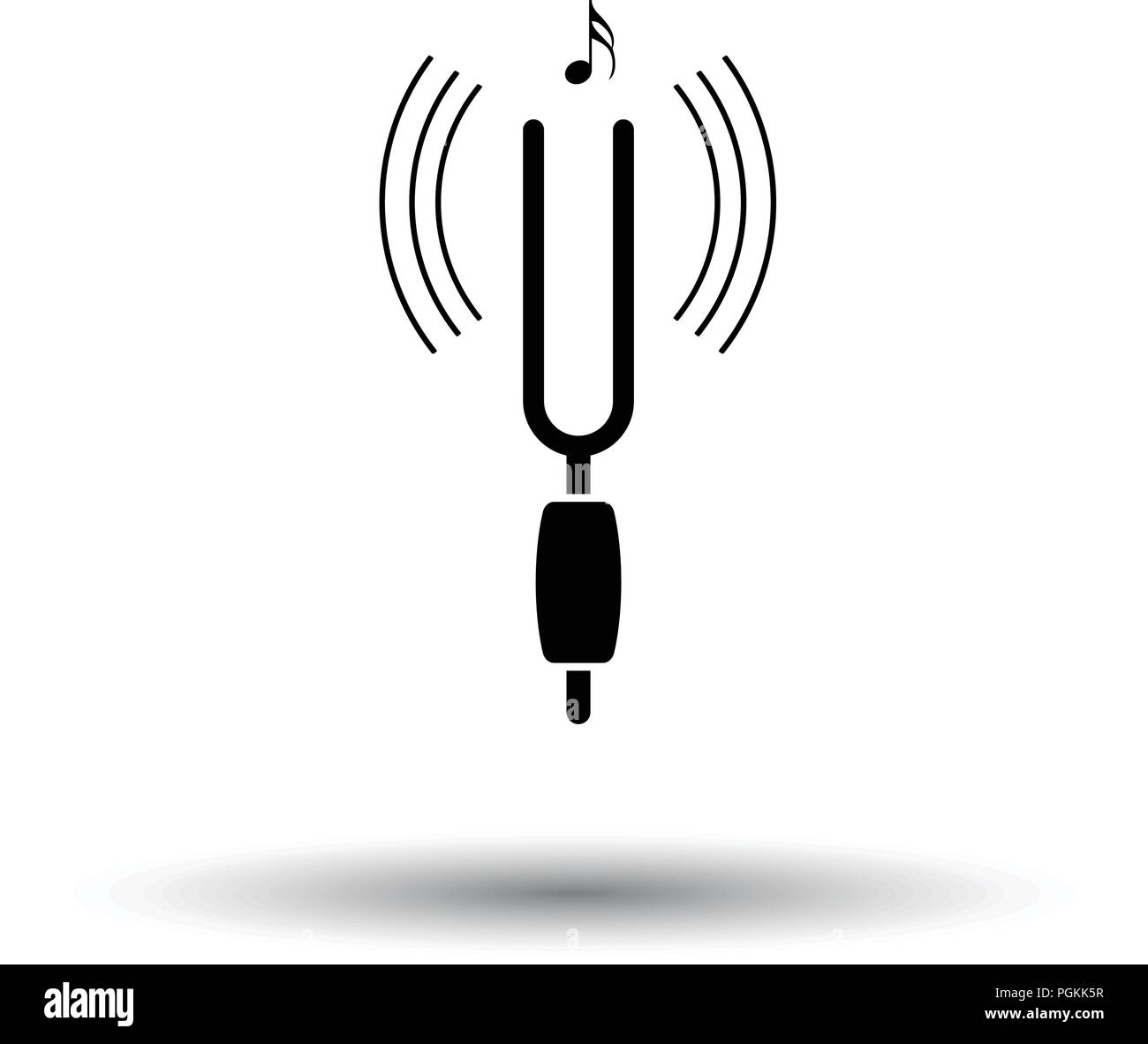 Tuning fork icon. White background with shadow design. Vector ...
