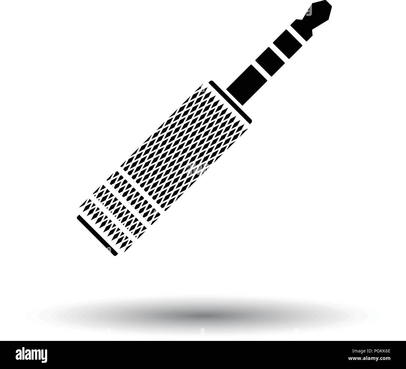 Music jack plug-in icon. White background with shadow design. Vector ...