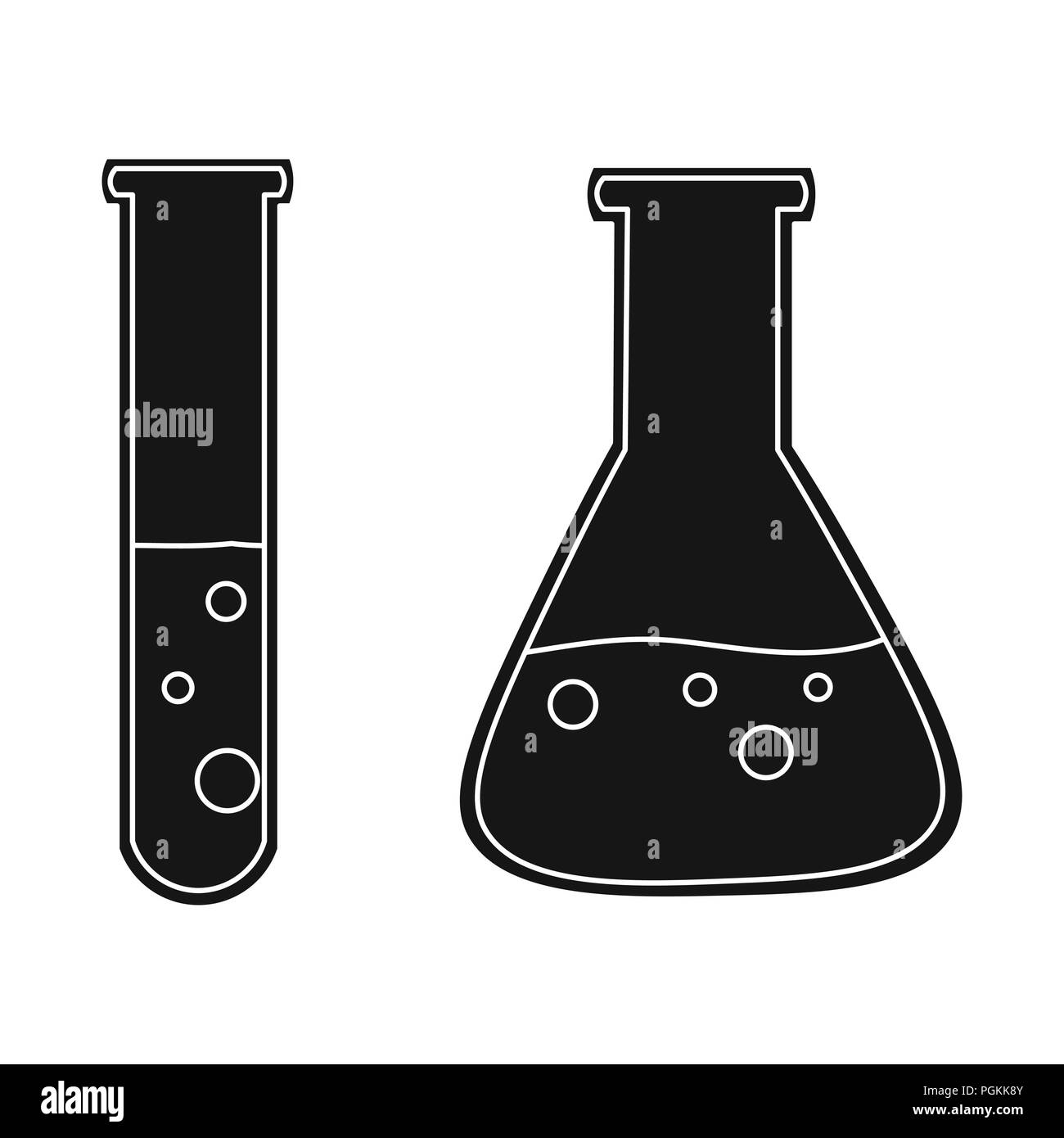 Test tube and retort icon black. Single education icon from the big ...