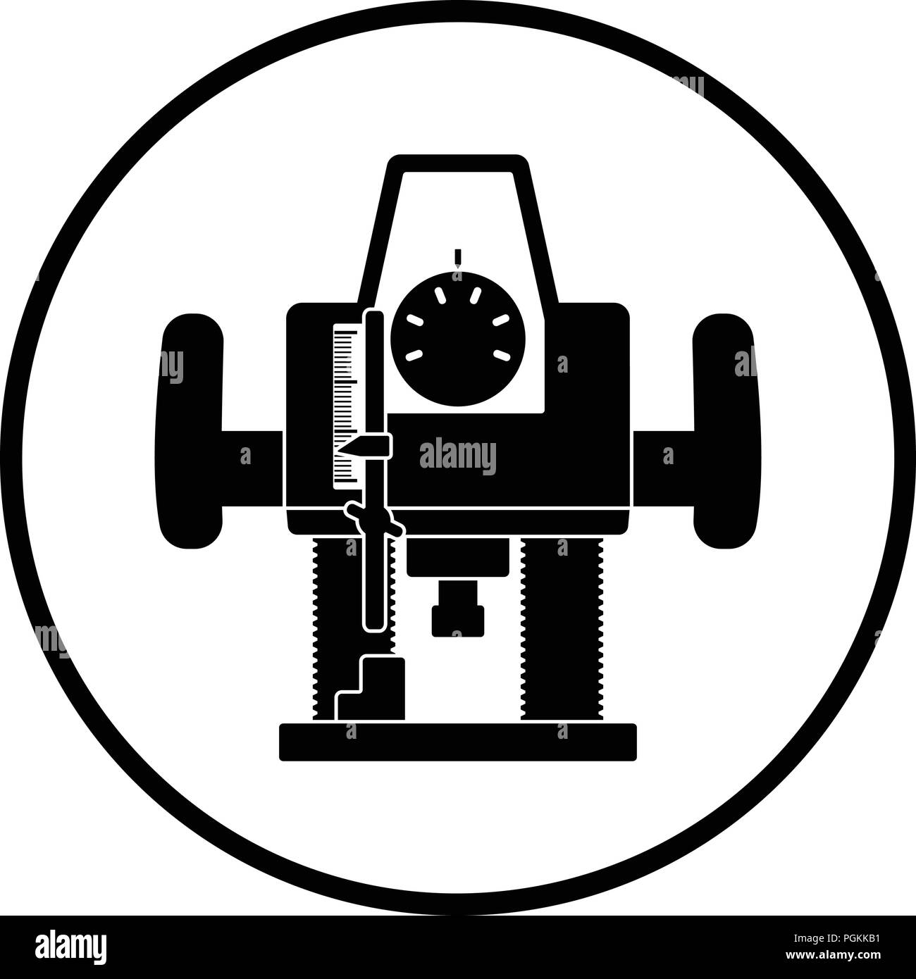 Plunger milling cutter icon. Thin circle design. Vector illustration ...