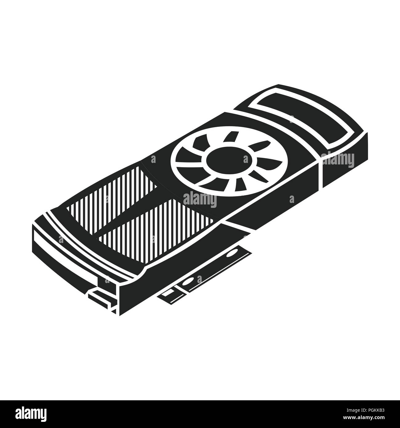 Video card icon in black style isolated on white background. Personal ...