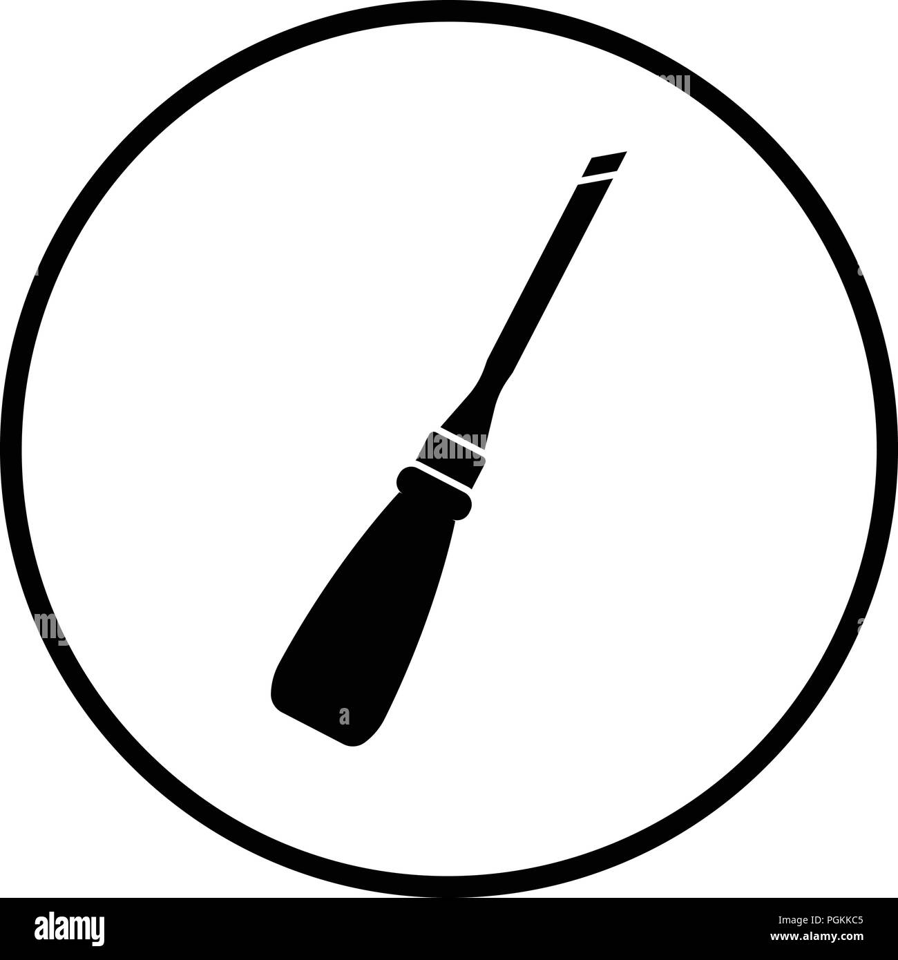 Chisel icon. Thin circle design. Vector illustration Stock Vector Image ...