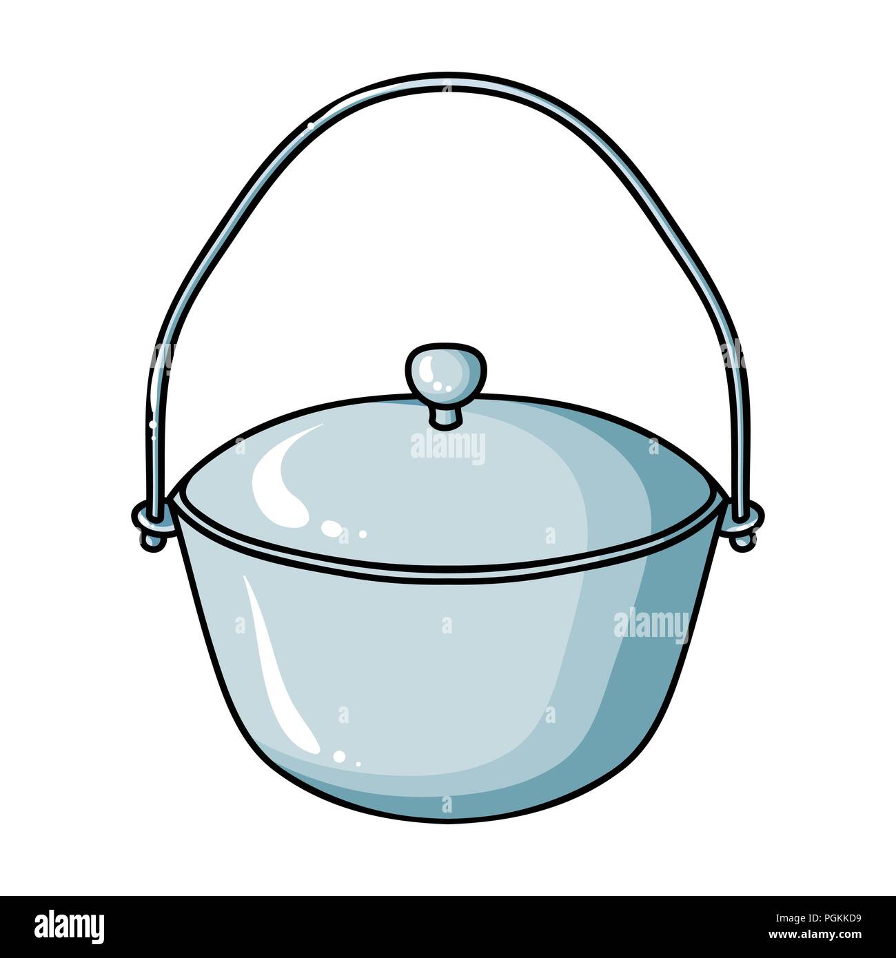 Camping pot icon in cartoon design isolated on white background ...