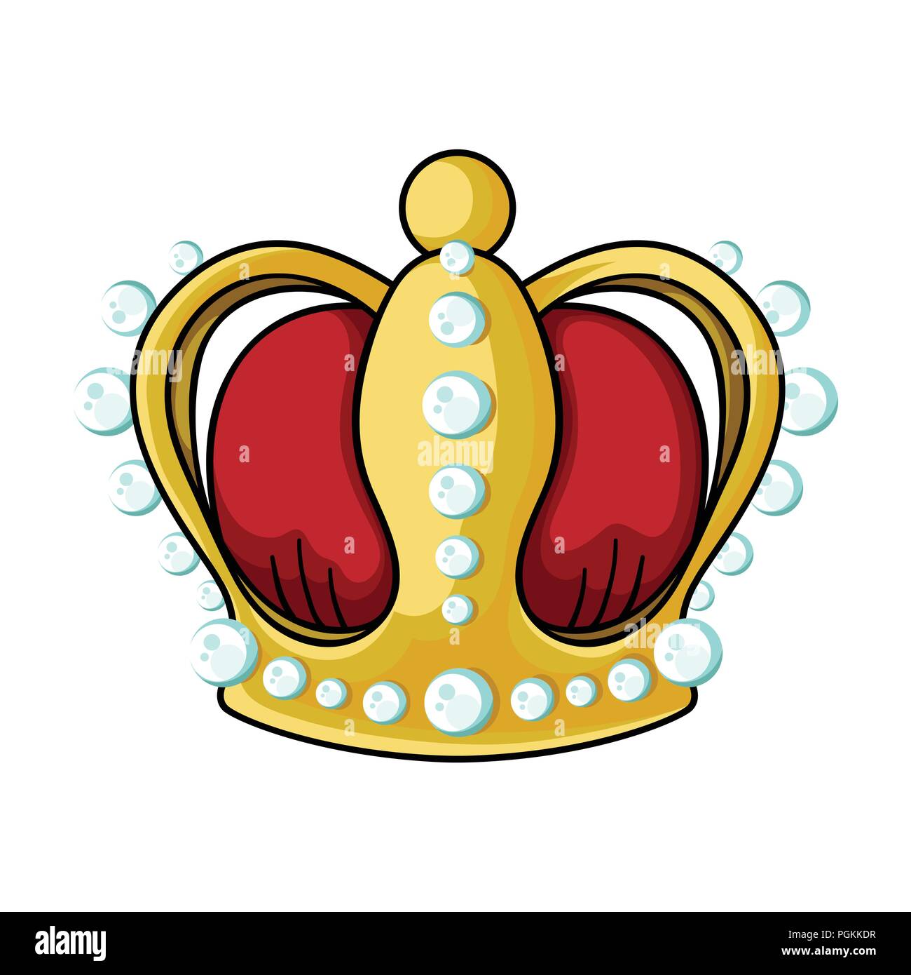 Crown icon in cartoon style isolated on white background. Museum symbol ...
