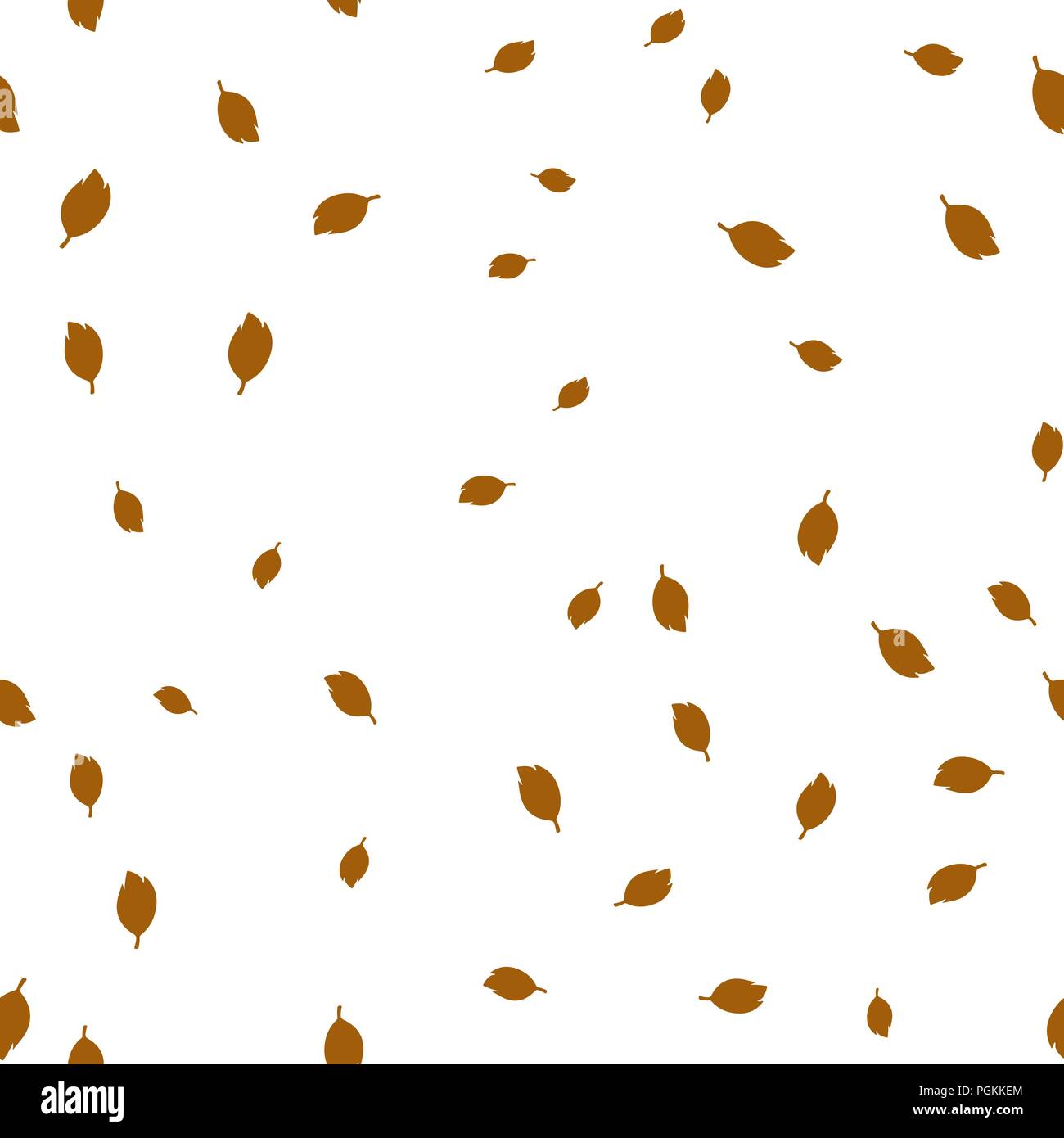 Brown leaf pattern seamless. Vector illustration. Isolated white ...