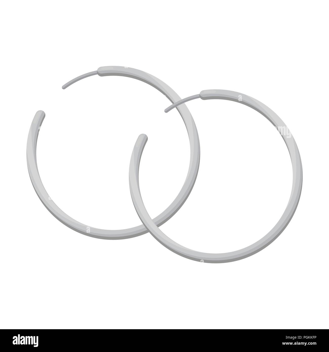 Hoop earrings icon in monochrome style isolated on white background ...