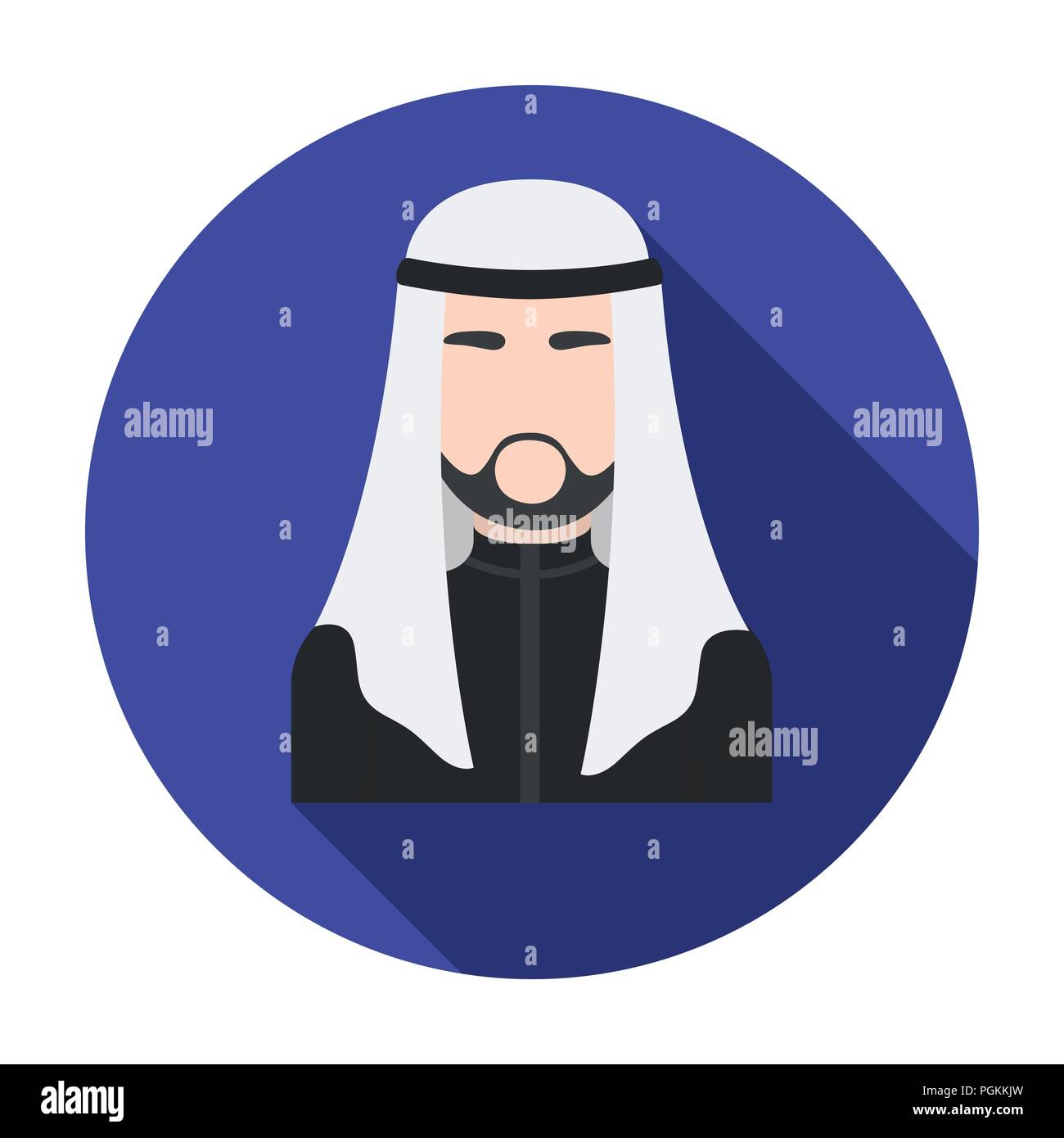 Sheikh icon in flat style isolated on white background. Arab Emirates ...