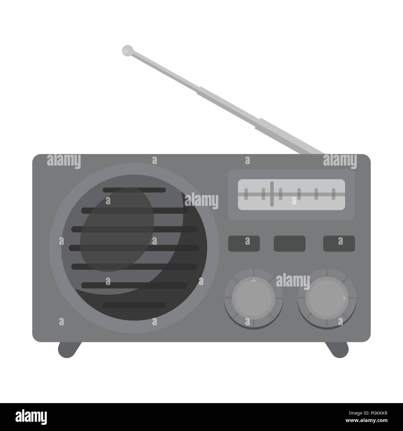 Radio advertising icon in monochrome style isolated on white background ...