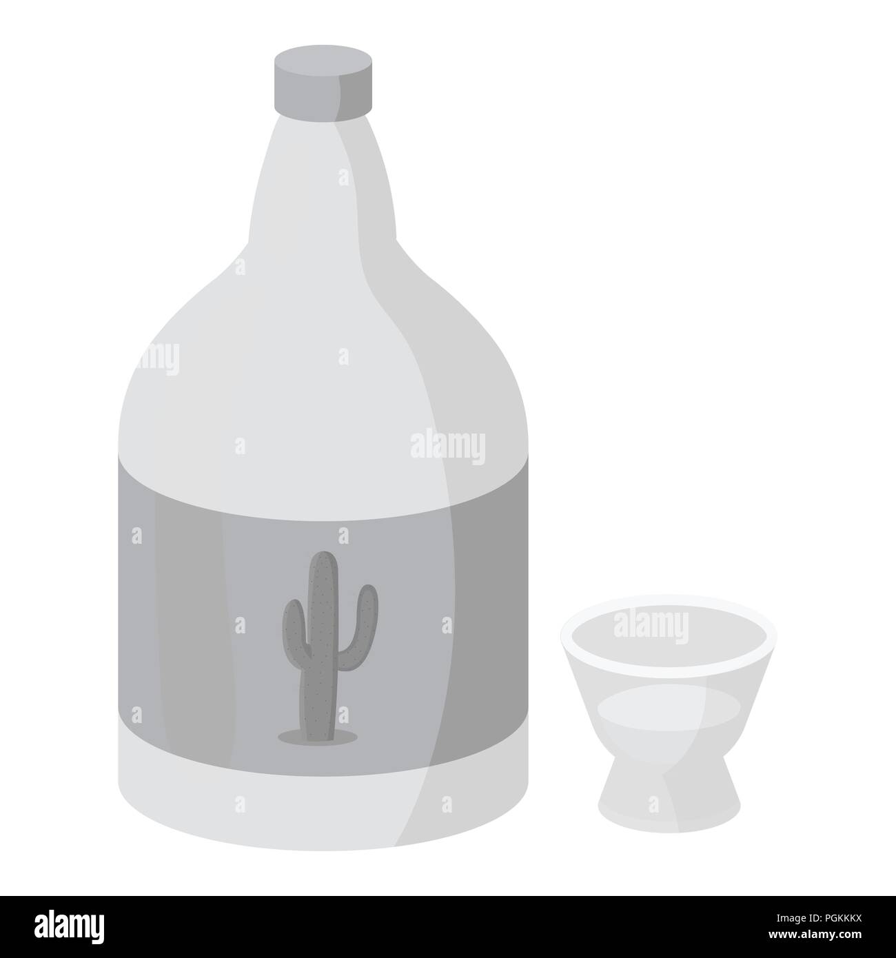 Tequila icon in monochrome style isolated on white background. Alcohol ...